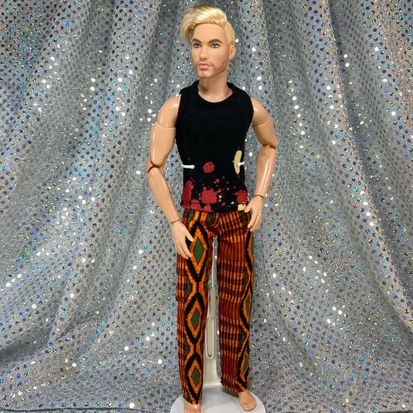 Toys | Ken Doll Funky Pants And Splatter Tank Clothing Set | Poshmark